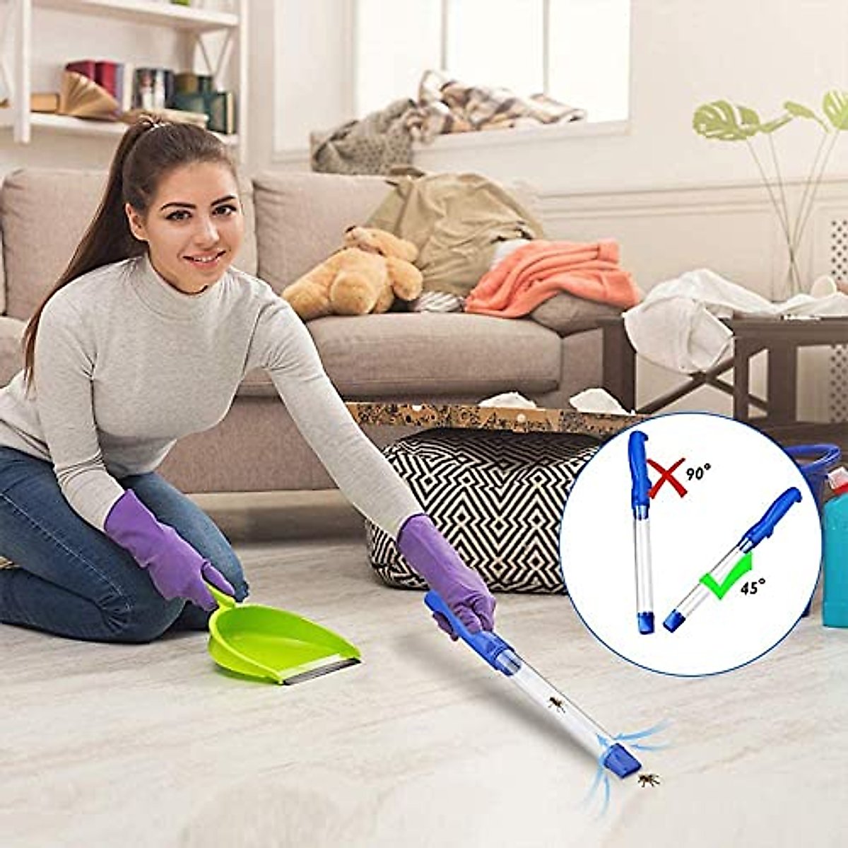 Vacuum Bug Catcher, Spider and Insect Traps Catcher with USB Rechargeable Bug Pest Control,Insects and Handheld Bug Catcher with LED Flashlight for Stink Bug,Beetle,Pest Suction Trap