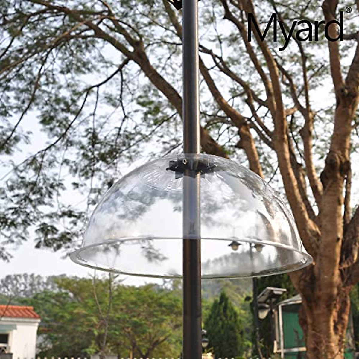 Myard 13 Inches Solid Clear PC Wobbly Squirrel Proof Baffle Deflector for Bird Feeder, Fit up 1.5 Inches Pole / Post