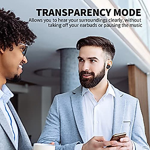 PSIER Wireless Earbuds Active Noise Cancelling Bluetooth 5.3 Earbuds with 4 Mics Clear Calls, Ear Buds with Transparency Mode 30H Playtime IPX6 Waterproof Bluetooth Headphones for Home and Wrok