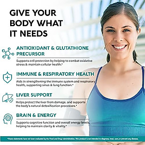 NAC Supplement | Selenium | B6 | B12 - Antioxidant, Immune Support - N Acetyl Cysteine 600 mg per Capsule, 1200 mg per Serving - Made in USA - Non-GMO, Gluten-Free, Vegan - 120 caps, 2 Month Supply