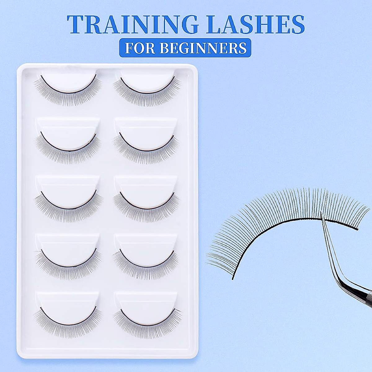 25 Pairs Practice Eyelashes Training Lashes Self-adhesive Practice Lashes With 70 pairs Under Eye Positioning Sticker Pads for Training Eyelash Extension Makeup Beginners (Practice lashes A)