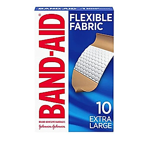 Band-Aid Brand Adhesive Bandages Flexible Fabric, Extra Large, 10 Count (Pack of 2)