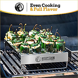 MOUNTAIN GRILLERS Jalapeno Popper Holder for Grill with Corer - Large 24 Hole Pepper Rack and Tray with Core Tool - Perfect Popper Griller & Cooker - Dishwasher & Oven Safe Pepper Corer Tool