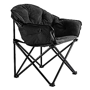 Urban Shop Sherpa Club Chair, Black 31.8D x 28.7W x 35.4H in