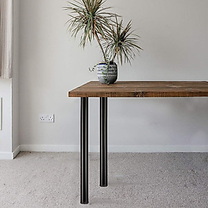 QLLY 28 inch Adjustable Metal Desk Legs, Office Table Furniture Leg Set, Set of 4 (Black)