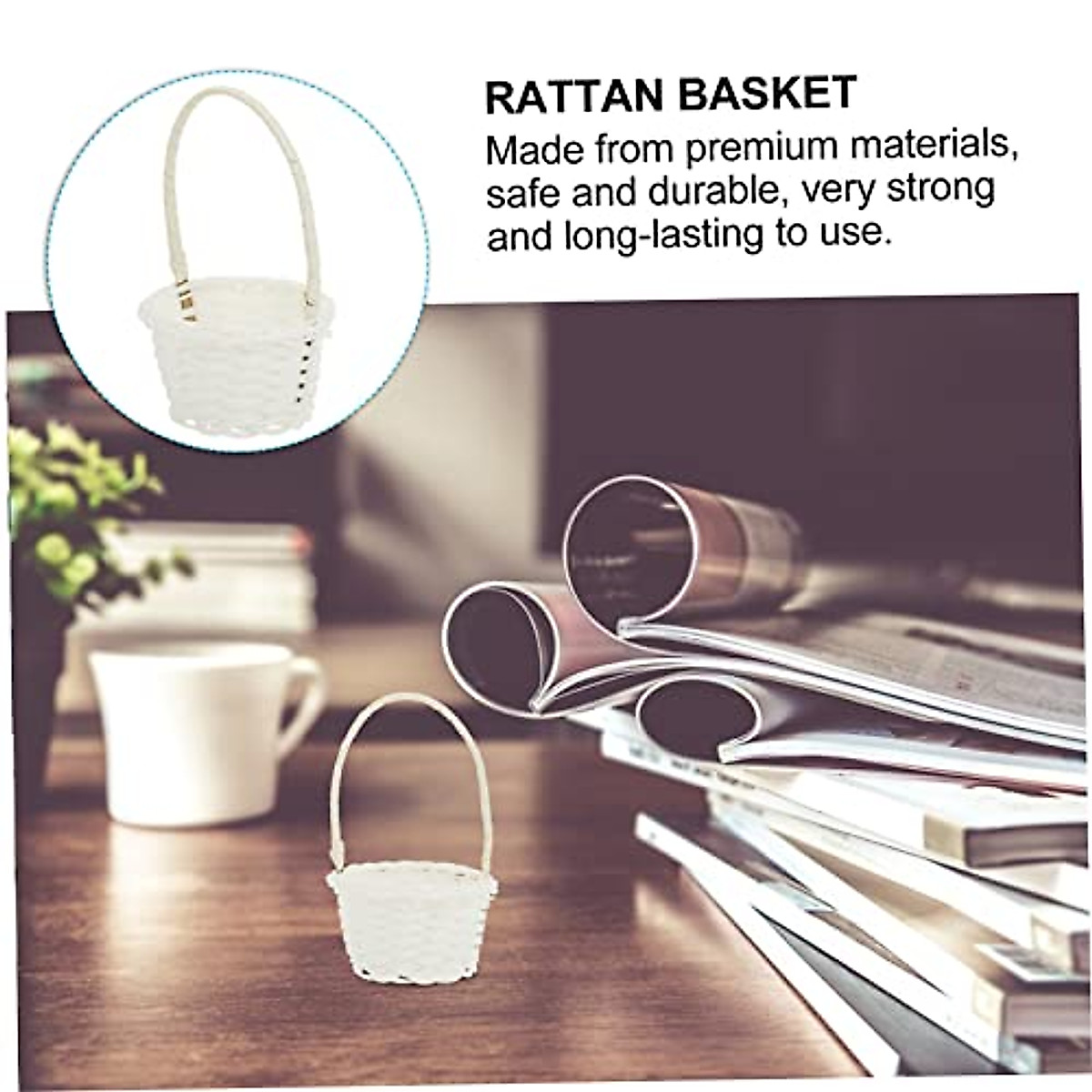 Cabilock 30 pcs rattan basket woven baskets picnic baskets kid basket girls crafts candy gift storage basket vintage hamper basket gingham basket miniature food basket decorative basket egg