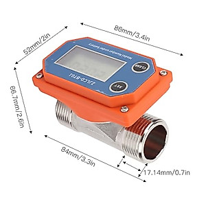 Electronic Digital Water Flowmeter,Nylon Turbine Water Flowmeter for Farmland Irrigation, Water Plant, Fish Pond, Swimming Pool