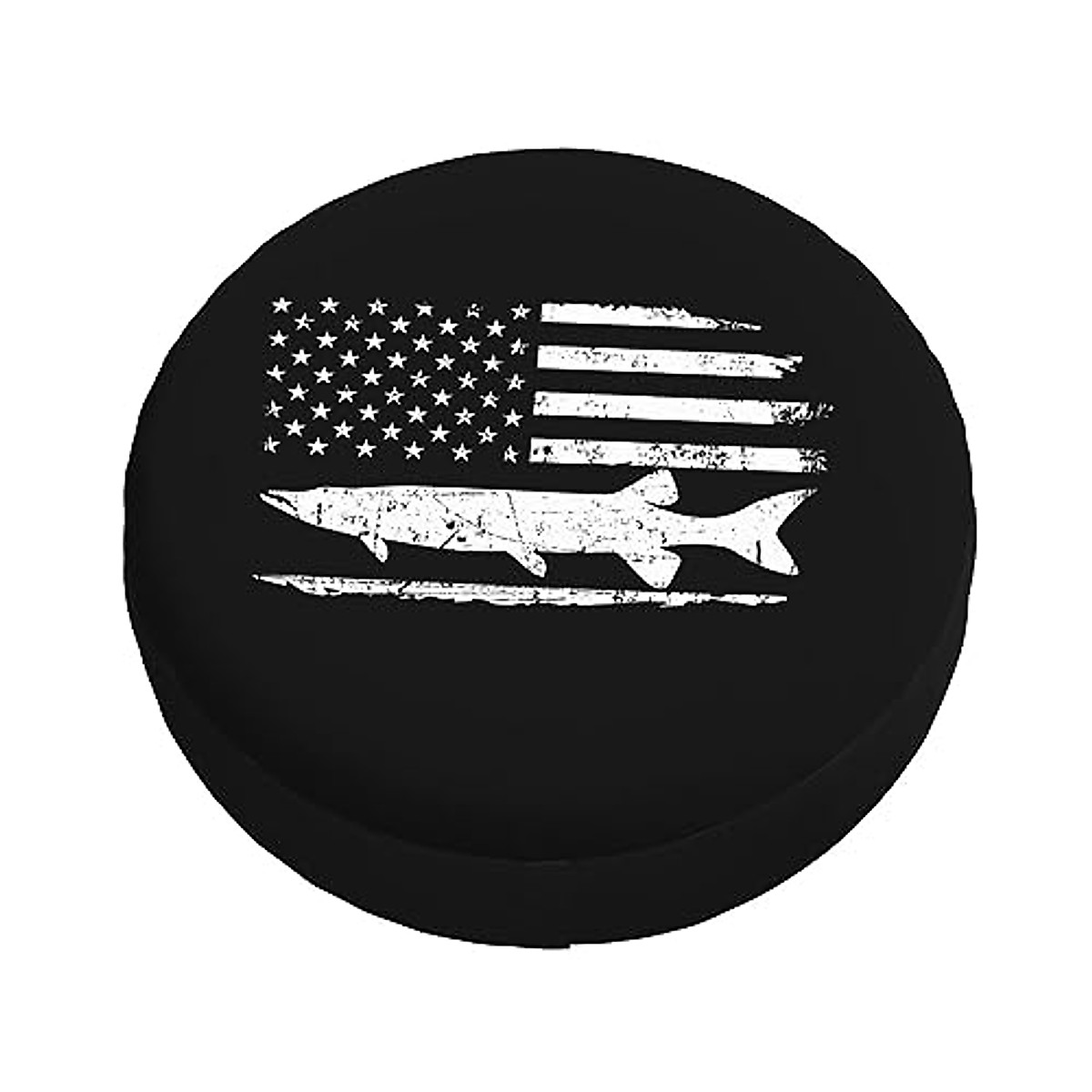 Shark Fishing American Flag,Funny Tire Cover Universal Fit Spare Tire Protector for Truck SUV Trailer Camper Rv