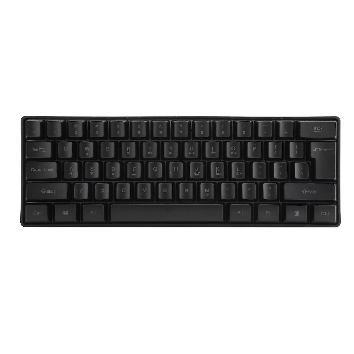 Garsentx RGB Backlit Gaming Keyboard, USB Wired Keyboard with 61 Keys, Easy Connect to Laptop and Desktop, for Home and Office Use, Plug and Play, Wear‑Resistant and Durable, Black