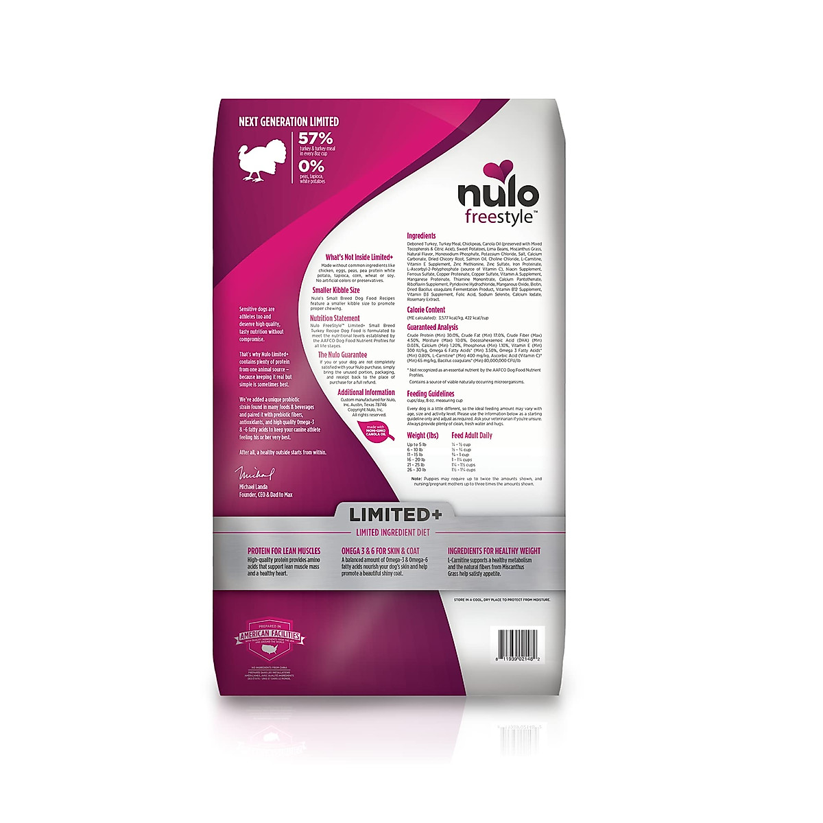 Nulo Freestyle Limited Ingredient Small Breed Adult & Puppy Grain-Free Dry Kibble Dog Food, Premium Allergy Friendly Single Animal Protein with BC30 Probiotic for Healthy Digestive Support