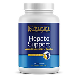 Rx Vitamins Hepato Support for Dogs & Cats - Liver Support Supplement with Milk Thistle for Dogs and Cats - Hepatic Dog Supplement Enriched with Vitamin B Complex - 180 Capsules