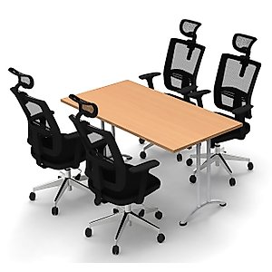 4 Person Meeting Office Table Model 6382 1 piece Conference Meeting Seminar Table Color Beech (Seating NOT included)