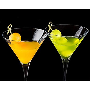 Gmark Bamboo Cocktail Picks 4.5" 300 ct - Bamboo Knot Skewers, Looped Knot Twisted Ends Perfect for Cocktail Party, Barbeque, Club Sandwiches - Pack in Box GM1114