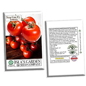 New Girl F1 Tomato Seeds for Planting, 20+ Heirloom Seeds Per Packet, (Isla's Garden Seeds), Non GMO Seeds, Botanical Name: Lycopersicon lycopersicum, Great Home Garden Gift
