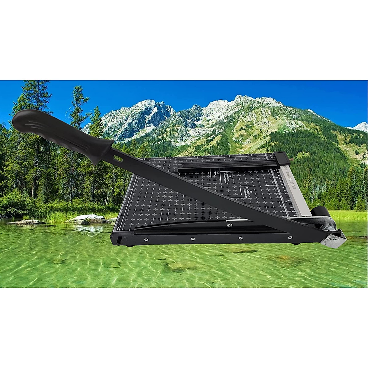 P@B PBell A4 Paper Cutter, Trimmer Guillotine Cutting Length with Safety Blade Lock (Black) …