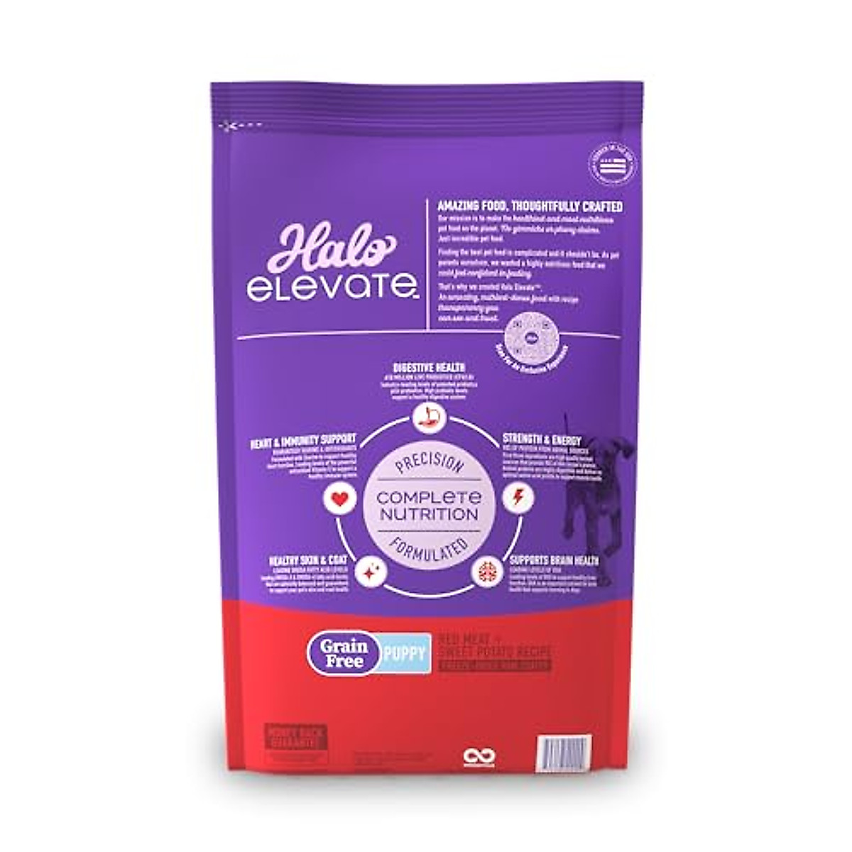 Halo Elevate Dry Dog Food, Grain Free Red Meat Recipe, Puppy Formula, 20lb
