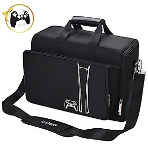 G-STORY Carrying Case Travel Bag, Storage Bag Compatible with PS5 Disc and Digital Edition with Shockproof Compartments, Included Silicone Cover Skin Protector