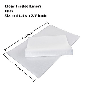 Bloss 6 PCS Shelf Mats Refrigerator Liners, Refrigerator Pads Can Be Cut Fridge Mats Drawer Table Placemats for Home/Kitchen – Clear, 11.4 x 17.7 Inch