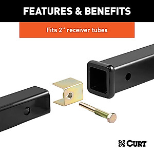 CURT 22321 Anti-Rattle Hitch Pin Shim Device, Fits 2-Inch Receiver, 1/2-In Hole