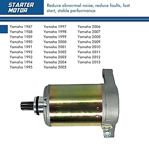 Starter Motor Replace 1987-2013 Yamaha 350 Raptor Big Bear Warrior Kodiak with Replace OE # 1UV-81800-50, 1UY-81800-51, 1UY-81890-00, 1YW-81800-50, 128000-3760