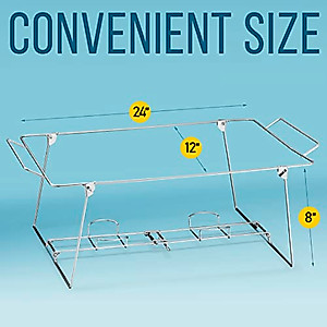 Foldable Chafing Wire Rack Buffet Stand - 6 Pack Full Size Racks For Dish Serving Trays Food Warmer catering supplies for Parties, Occasions, or Events