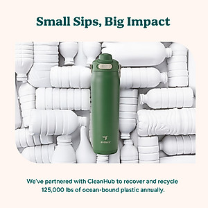 Reduce Aura Vacuum Insulated 26 oz Water Bottle - Leak-Proof & Chug Spout for Quick Hydration - Keeps Drinks Cold for 30 Hours - Removable Handle for Travel or Gym - Soft Sit Base - Glacier
