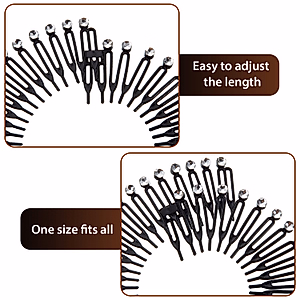 Patelai 20 Pieces Full Circular Stretch Comb Headbands, Plastic Hair Wrap Hairband Holder for Women Girls Sports Hair Accessories, 5 Colors, Black, Brown