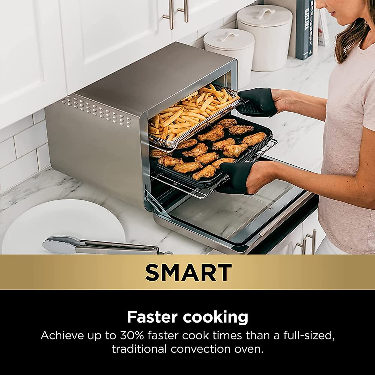 Ninja DT251 Foodi 10-in-1 Smart XL Air Fry Oven (Renewed) Bundle with Premium 1 YR CPS Enhanced Protection Pack