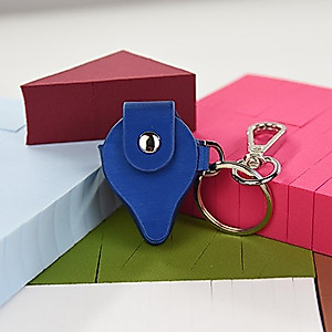 SmartHer Pokemon Go Plus Case, Pokemon Go Plus Leather Cover Skins, Portable Design with Keychain Carabiner, Brushed Leather, Blue.