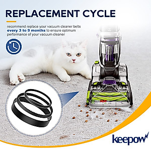 KEEPOW Replacement Belt Set Compatible with Bissell ProHeat 2X Revolution Pet Pro Carpet Cleaner 1986, 1964, 2007, 2007P Series, Part# 1606428 & 1611129 & 1611130