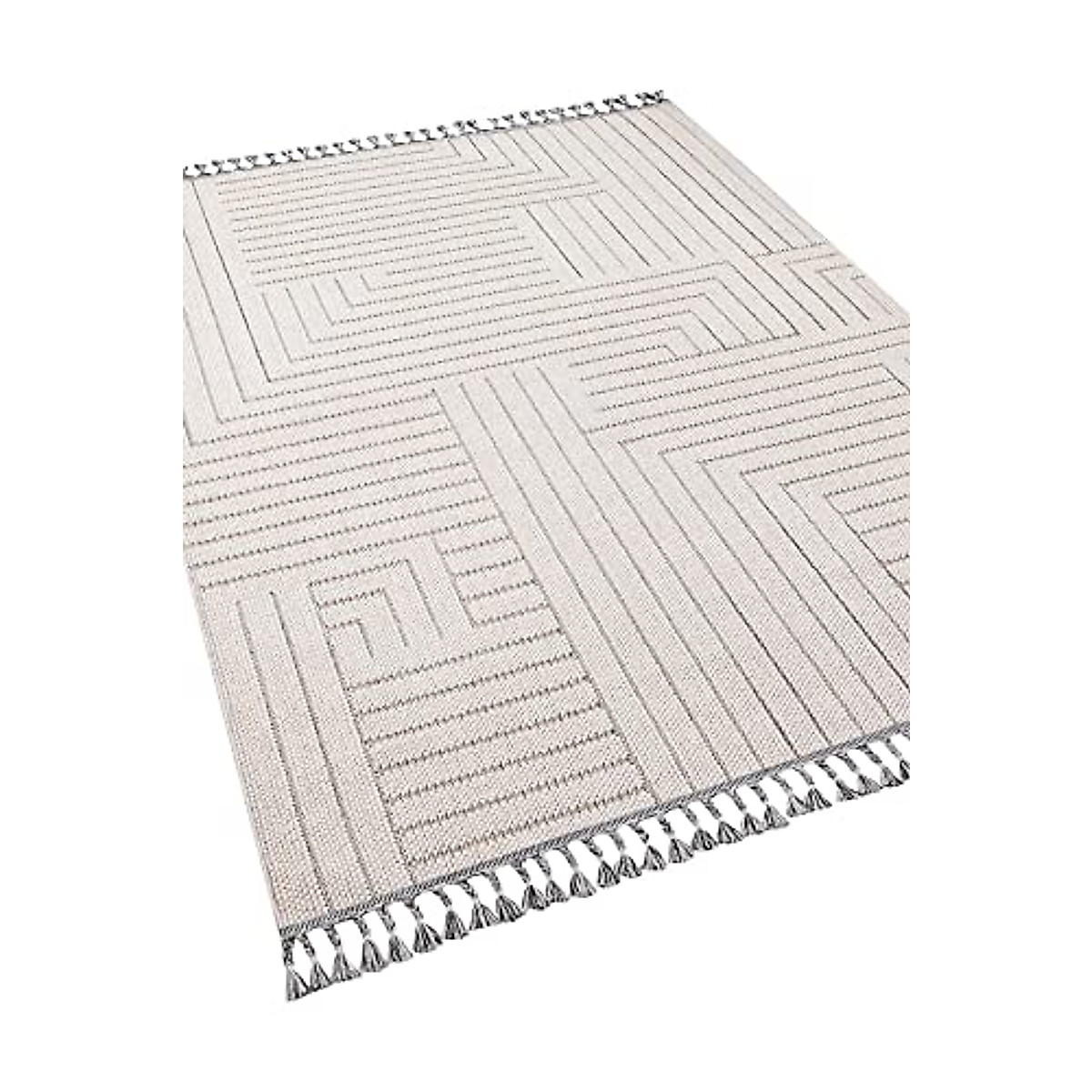 AK RUGS Off White Scandinavian Area Rug Minimalist Non Shedding Rug for Living Room Bedroom Rug (8'x10'), (OSLO 19670)