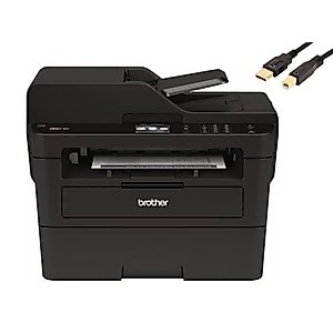 Brother MFC-L27 30DW All-in-One Wireless Monochrome Laser Printer, 36ppm, 2.7” Color Touch, Automatic duplex (2-sided), Durlyfish USB Printer Cable