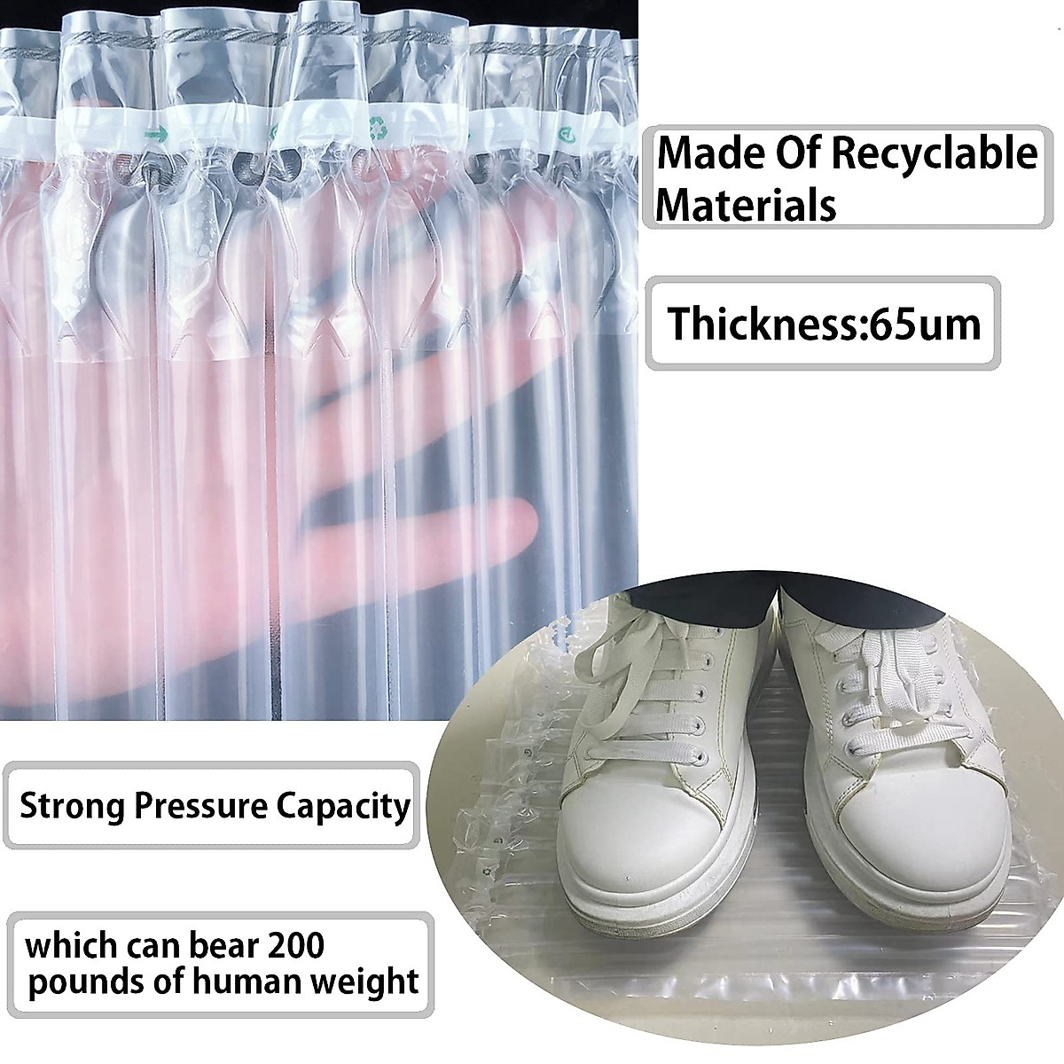YUANSHAO Bubble Cushioning Wrap Roll,14inx164ft,Inflatable Bubble Cushioning Roll for Heavy Duty Packing/Moving,Breakable Shipping Supplies,Packing Materials,with 30 Fragile Stickers and Pum