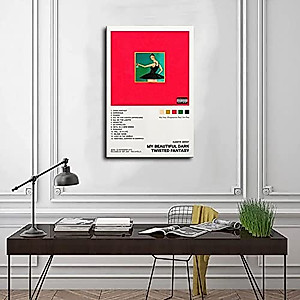 BAICHU Kanye Poster West My Beautiful Dark Twisted Fantasy Album Cover Poster Canvas Poster Bedroom Decor Sports Landscape Office Room Decor Gift Unframe:12x18inch(30x45cm)