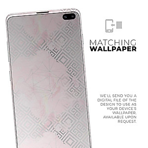 DesignSkinz Karamfila Silver & Pink Marble V12 Protective Vinyl Decal Wrap Skin Cover Compatible with The Samsung Galaxy S20 (Screen Trim & Back Glass Skin)