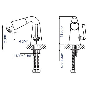 ALFI brand AB1792-PC Polished Chrome Single Hole Tall Cone Waterfall Bathroom Faucet, 1.38"L x 5"W x 11.25"H, Silver