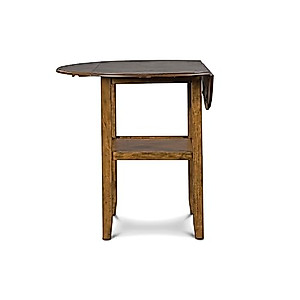 New Classic Furniture Gia 3-Piece Drop Leaf Counter Table Set with 2 Chairs, 42-Inch, Brown
