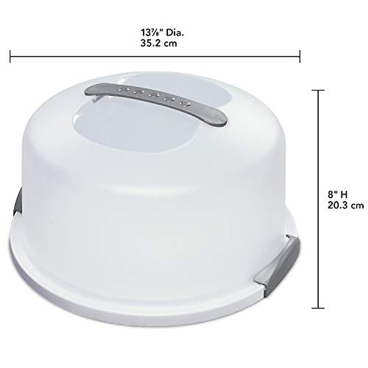 Sterilite Cake Server See-Through Lid, White Base, 4-Pack