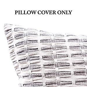 KAF Home Pleated Please Pillow Cover 20 x 20-inch 100-Percent Cotton | Set of 2 Pillow Covers (Gray, 20 x 20)