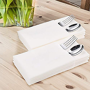 200 Pack Disposable Guest Towels Soft and Absorbent Linen-Feel Paper Hand Towels Decorative Bathroom Hand Napkins for Kitchen, Parties, Weddings, Dinners,White