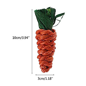 Szecl 3Pcs Carrot Rattan Hamster Chews for Teeth Grinding, Pet Mineral Chew Stone, Animals Bite Gnawing Treats for Rabbits Guinea Pigs Play Entertainment, Pet Cage Accessories Tooth Cleaning Tool