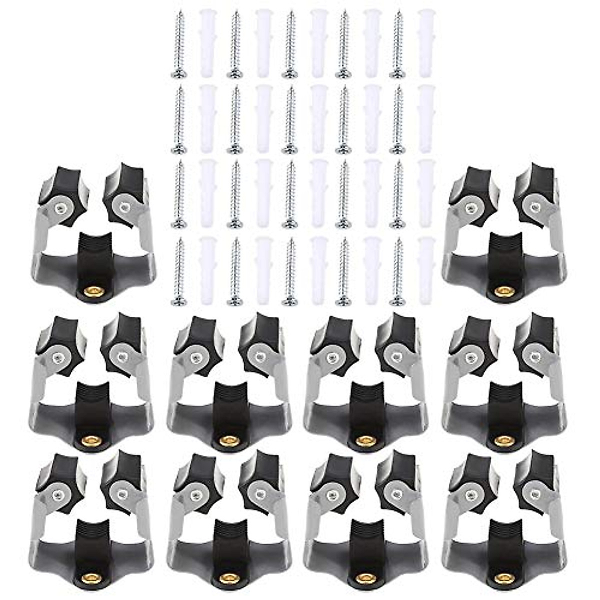 Broom Holder Wall Mount 10 Pack Heavy Duty Metal Mop Broomstick Shovel Handle Hanging Clips Clamp Organizer Hanger Rack Gripper