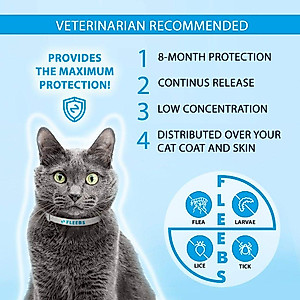 Fleebs Cat Flea Collar - 2 Pack Adjustable Tick Collars for Cat Collar with Essential Oils Fits All Cats