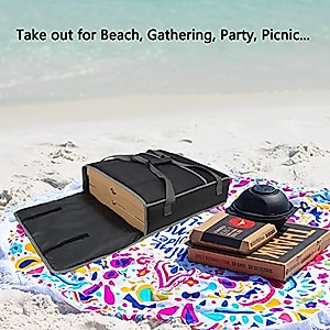 KISLANE Insulated Pizza Delivery Bag 20’’ x 20’’ x 6’’, Commercial Pizza Food delivery Bag for Catering Transportation(Black)