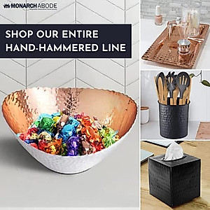 Monarch Abode 31604 Hand Hammered Metal Decorative Bowl, Modern Centerpiece Fruit Bowl for Kitchen Counter, 7.5 inch, Black and Copper Finish