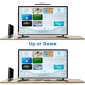 USB Wired Wii Sensor Bar, Replacement Infrared Ray Motion Sensor Bar for Nintendo Wii/Wii U -Black & Silver
