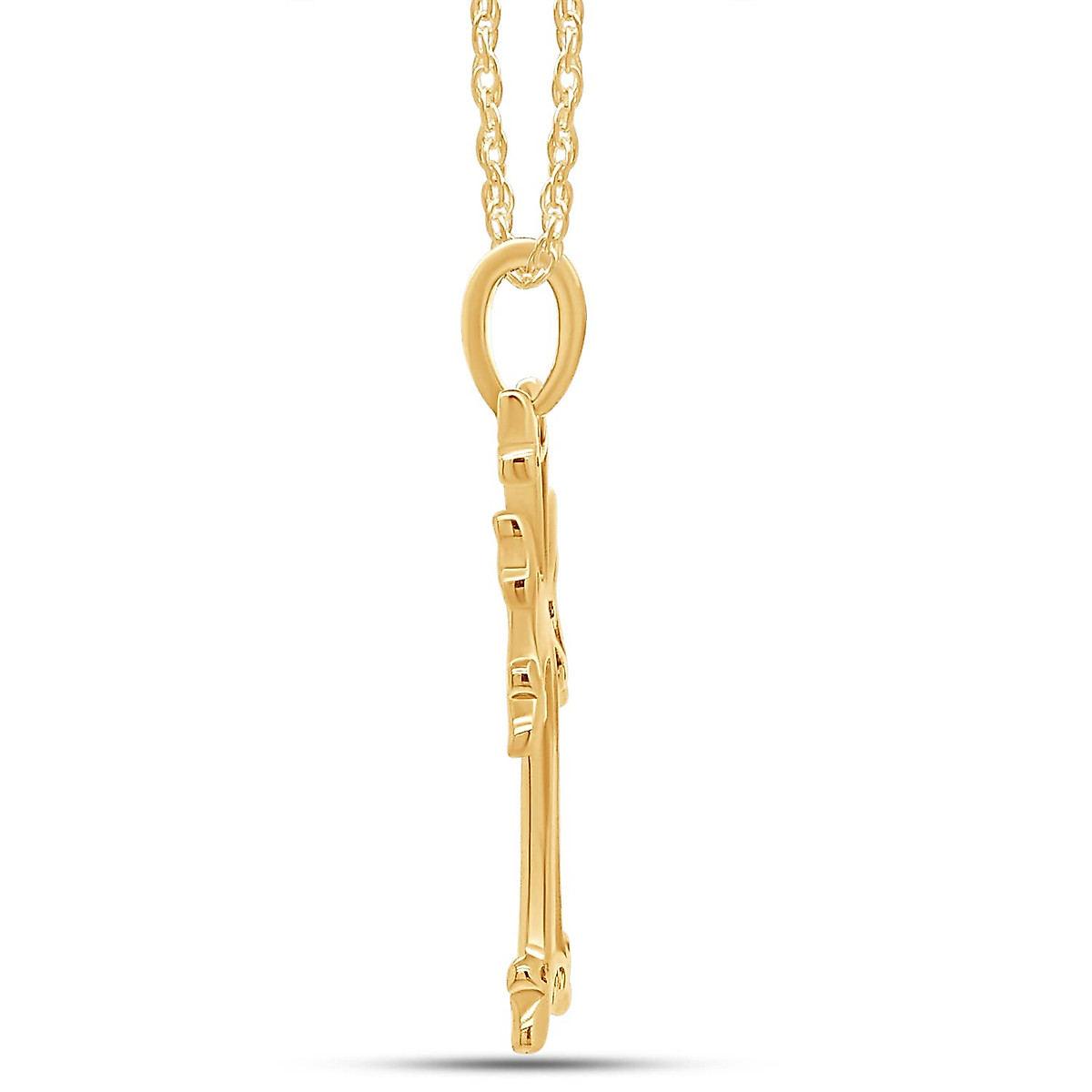 AFFY 14K Yellow Gold 925 Sterling Silver Armenian Cross Pendant Necklace