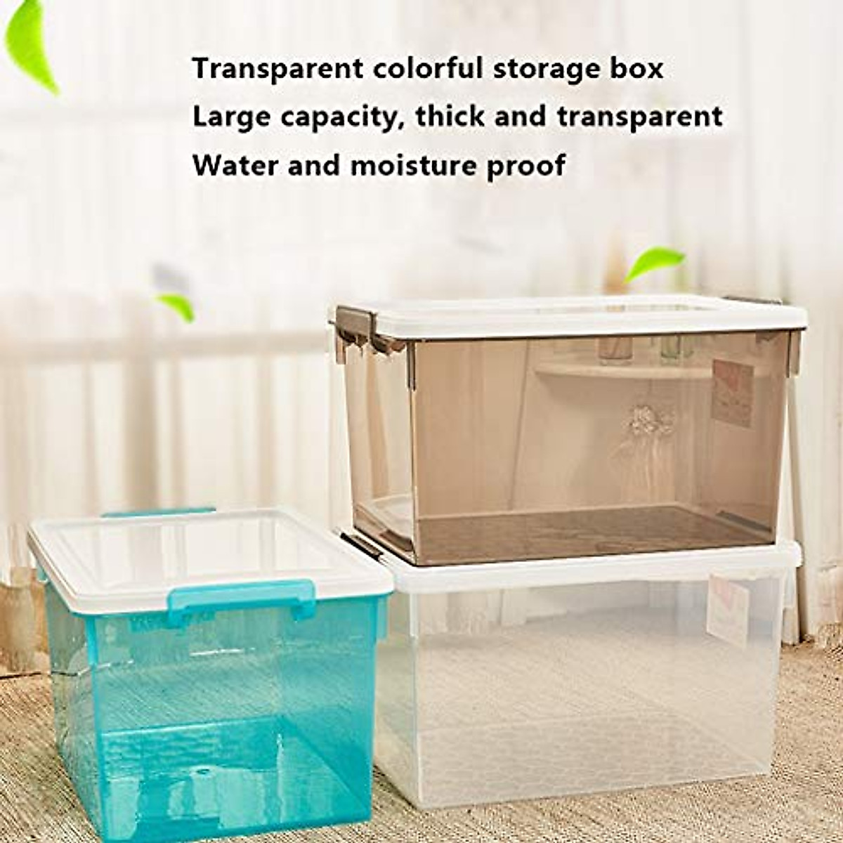 SHENRQIA Plastic Storage Box Thickened Finishing Box Dust and Moisture Proof Stackable Design Multi-Size Magazines Toy Books