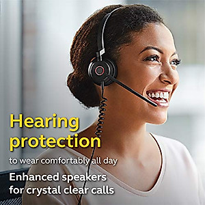 Jabra Engage 50 Wired Headset, Stereo – Telephone Headset with 3-Microphone System, Blocks Out Background Noise for Increased Agent Focus, Call Center Headset Features Enhanced Hearing Protection
