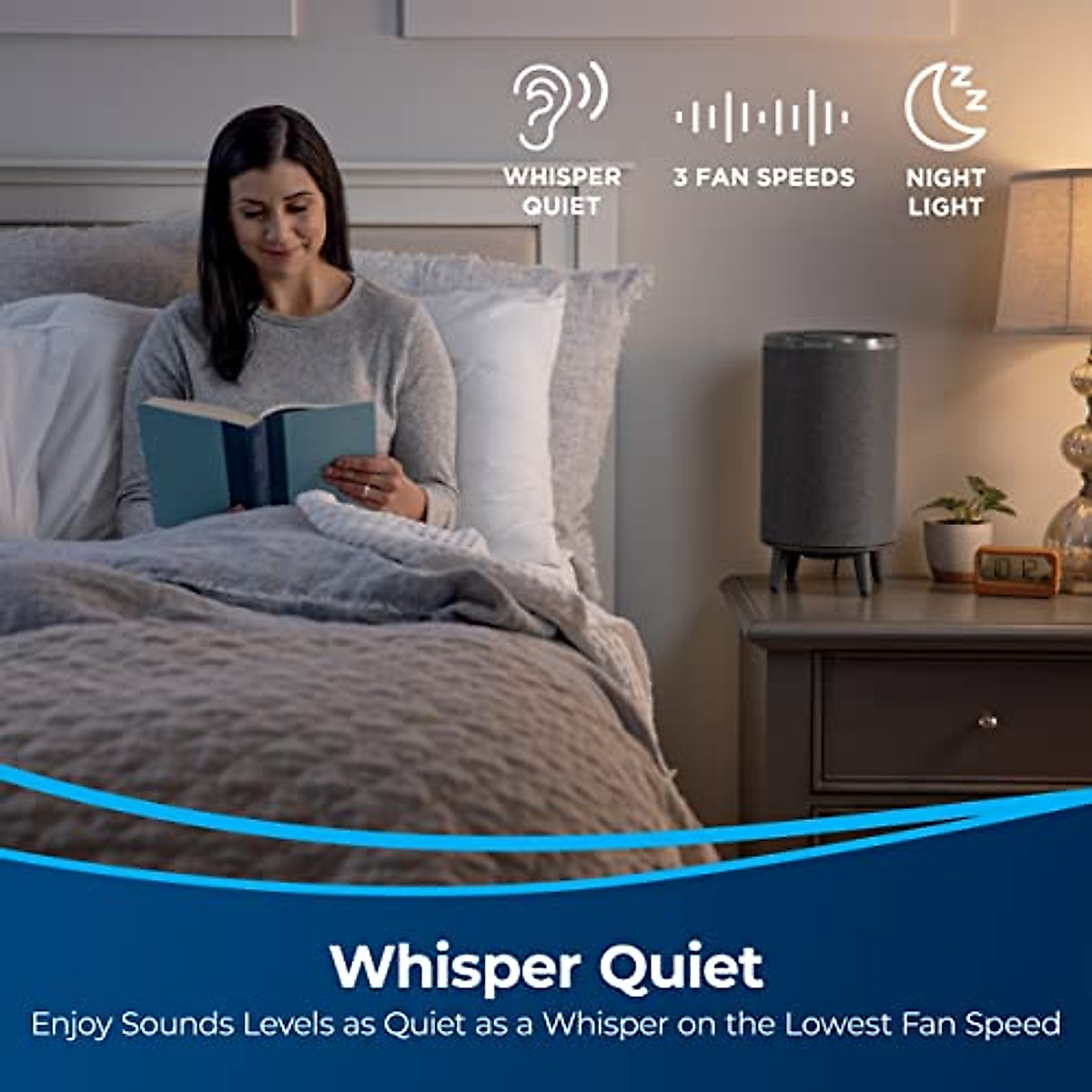 BISSELL® MYair™+ Air Purifier with HEPA Filter for Small Room and Home, Quiet Air Cleaner for Allergens, Pets, Dust, Dander, Pollen, Smoke, Hair, Odors, 3179A